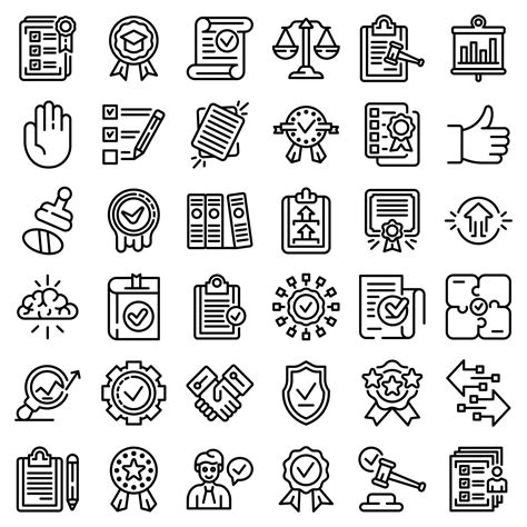 Standard Icons Set Outline Style 8674096 Vector Art At Vecteezy