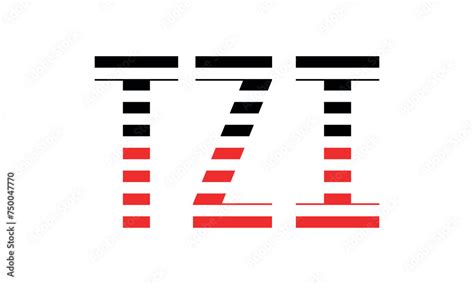 Tzi Three Initial Letter Iconic Line Negative Space Minimal Logo Design