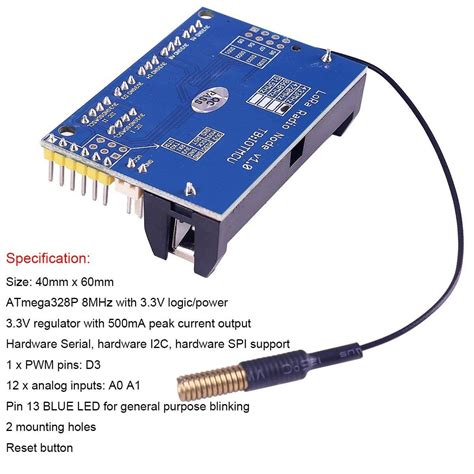 Modulo Inalambrico Lora Para Arduino Atmega P Radio Node V Mhz