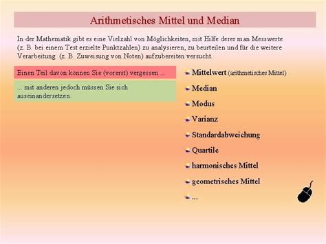 Arithmetisches Mittel Und Median In Der Mathematik Gibt