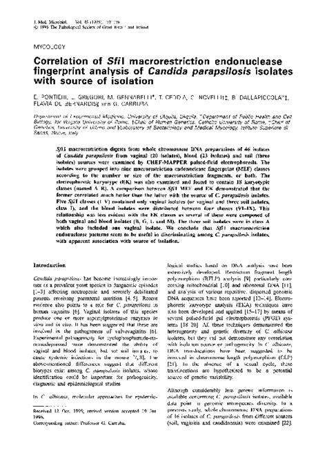 Pdf Correlation Of Sfii Macrorestriction Endonuclease Fingerprint