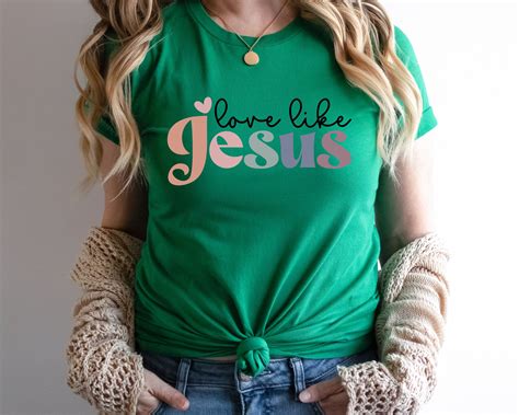 Love Like Jesus Shirt Colorful Jesus Shirt Religious Ts Etsy