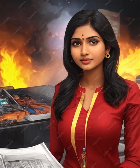 Premium Ai Image Beautiful Indian News Anchor