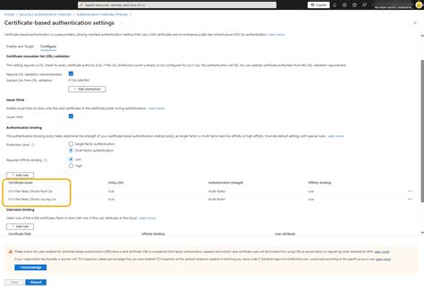 activating and utilizing certificate based authentication with