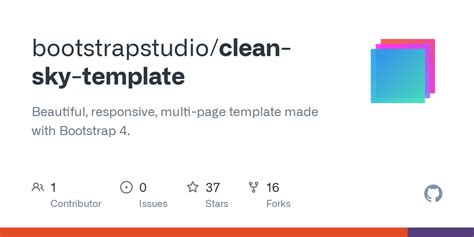 GitHub Bootstrapstudio Clean Sky Template Beautiful Responsive