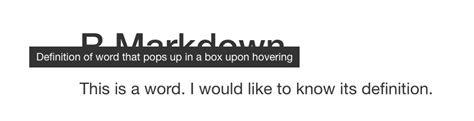 Html Show Text In A Box When Hovering Over Word Stack Overflow