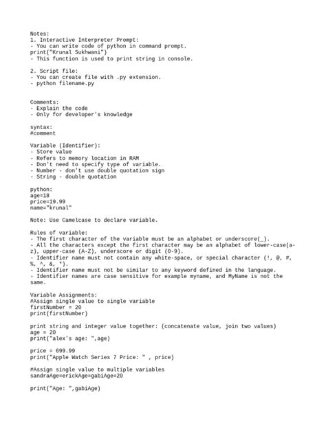 Introduction Python Manual Excercies Loops Pdf