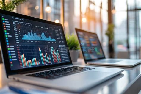 Dynamic Data Visualization On Laptop Stock Illustration Illustration