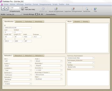 Example Of A Product Recording In Filemaker™ It Is Organized As Example Of A Product Recording In Filemaker™ It Is Organized As
