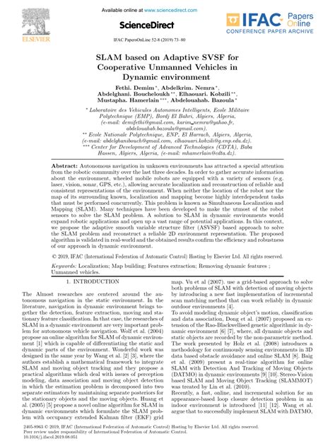 Pdf An Adaptive Svsf Slam Algorithm In Dynamic Environment For