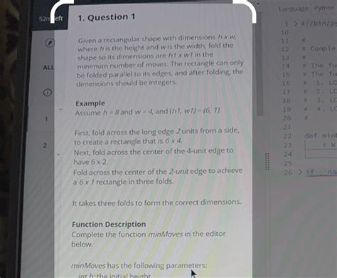 1 Question 1 Language Python 52 Ef Given A StudyX