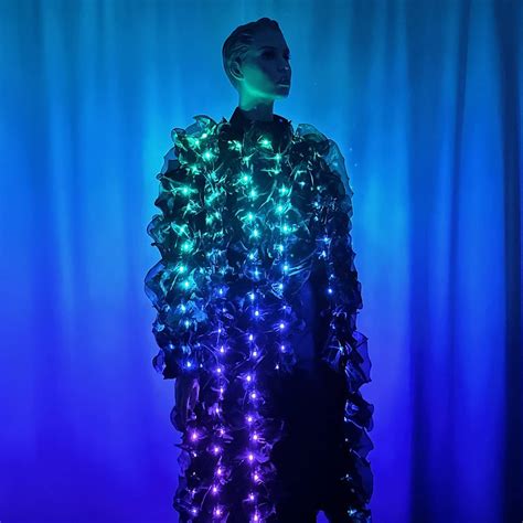 Black Ruffle Led Cloak Enlighted Designs