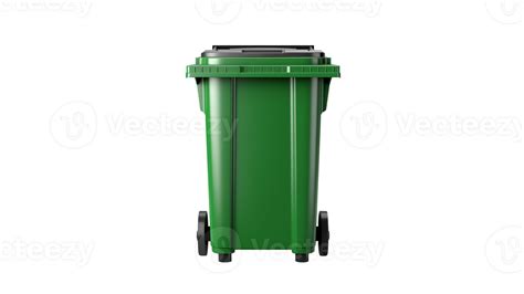Ai Generated Recycle Bin Cut Out Isolated Green Trash Bin On