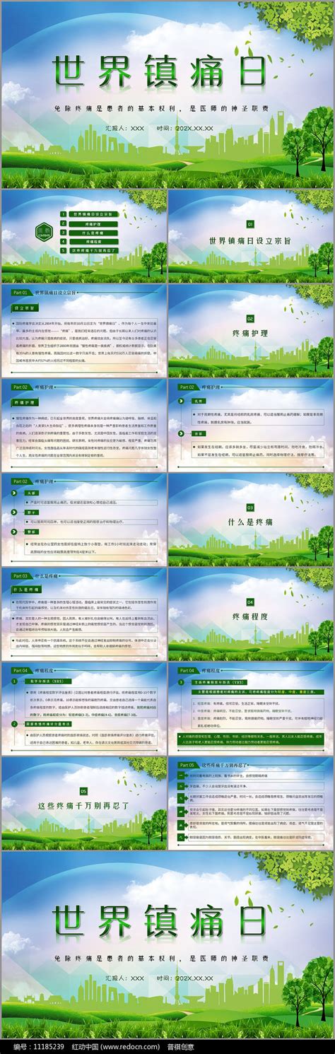 2020世界镇痛日ppt模板下载红动中国