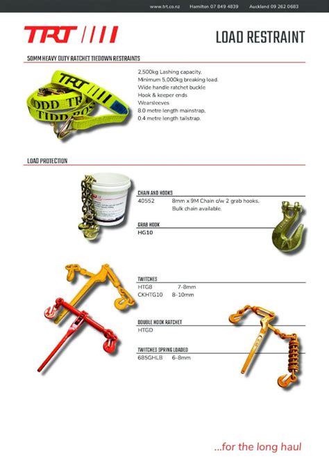 Pdf Trt Load Restraint · Load Restraint 50mm Heavy Duty Ratchet