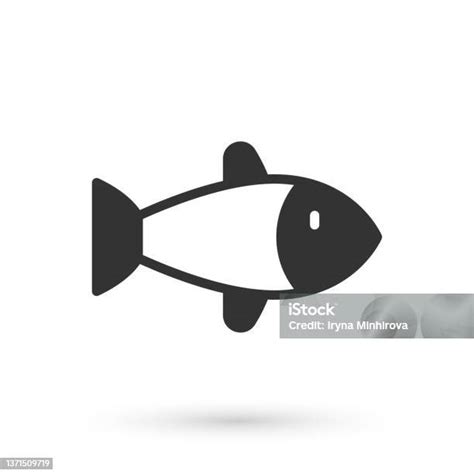 白い背景に隔離された灰色の魚のアイコンベクトル アイコンのベクターアート素材や画像を多数ご用意 アイコン イラストレーション