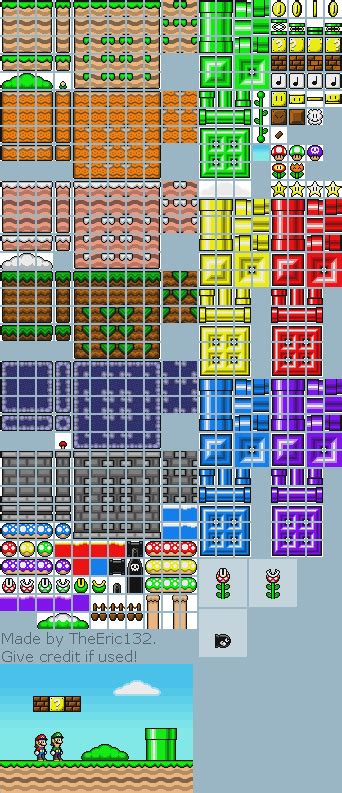 The Spriters Resource Full Sheet View Mario Customs Tileset