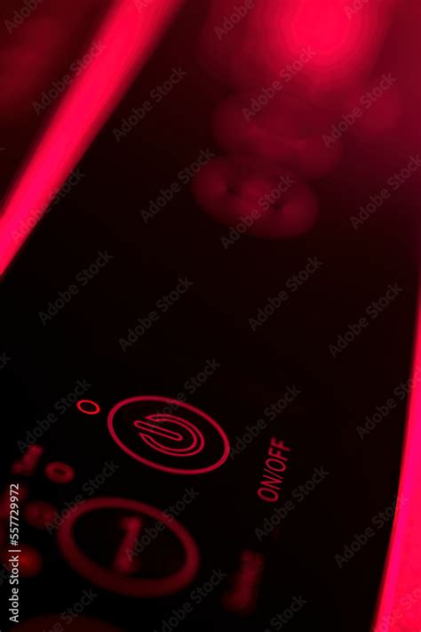 Switch Button On Off With Symbol On Dark Background Stock Photo Adobe Stock
