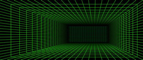 Neon Green Wireframe Cube Collection Outline Vector Image