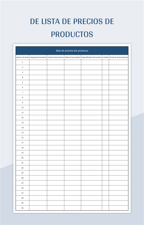 Plantilla De Lista De Materiales De Excel