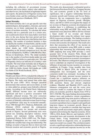 Effect Of Custom And Excise Duties On Infant Mortality In Nigeria PDF