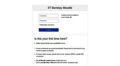 Log In To The Site Iitb Mood Moodle Iitb