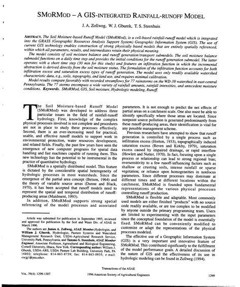 Pdf Smormod A Gis Integrated Rainfall Runoff Model