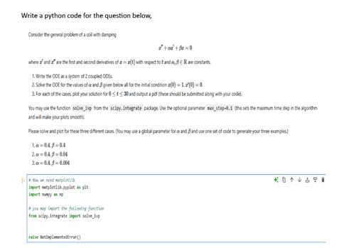 Solved Write A Python Code For The Question Belowconsider