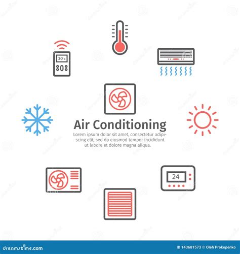 Ventilacin Y Bandera De Condicionamiento Sistema Del Icono Del Control