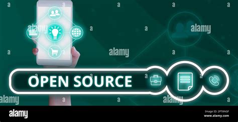Text Sign Showing Open Source Concept Meaning Contains The Source Code That Can Be Modified And