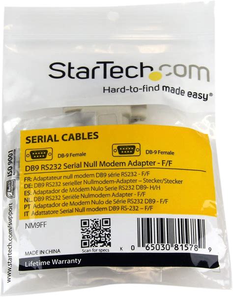 Startechcom Adaptador Módem Nulo Serial Rs232 Db9 Ff Adaptador De