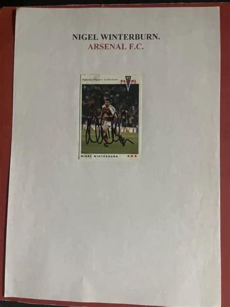 Nigel Winterburn Arsenal Fc Signed Card £250 Picclick Uk