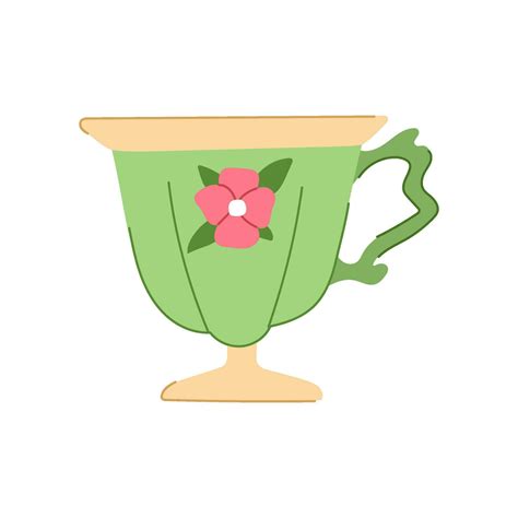 Porcelain Vintage Cup Cartoon Vector Illustration 32830095 Vector Art