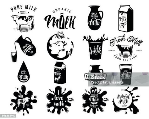 벡터 일러스트 레이 션의 신선한 유제품 우유 로고 밀키 천연 제품에 대 한 스탬프 벡터에 대한 스톡 벡터 아트 및 기타 이미지 벡터 우유 개념 Istock