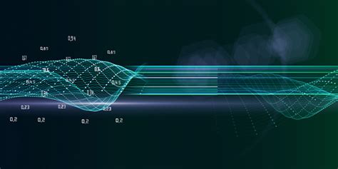 물결 모양의 와이어 프레임 그리드 데이터 및 어두운 에 흐릿한 라인추상 미래 배경 빅 데이터 비즈니스 과학 및 기술 배너 0명에 대한 스톡 벡터 아트 및 기타 이미지