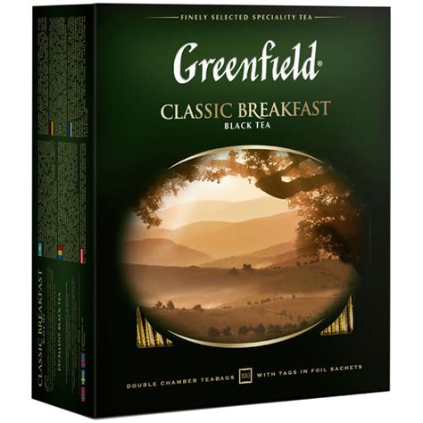 Чай Greenfield "Classic Breakfast", черный, 100 фольг. пакетиков по 2г ...