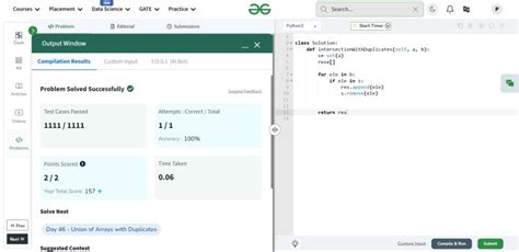 Solved Intersection Of Two Arrays With Set Operations Palak Chauhan