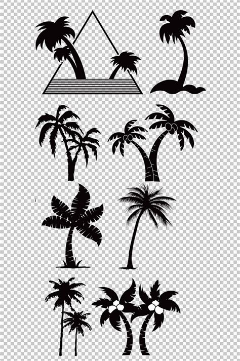 椰树椰子树剪影素材
