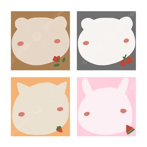 귀여운 메모장 메모 스티커 일러스트 곰 팬더 고양이 토끼 Png 메모장 스티커 메모 메모 Png 일러스트 및 Psd 이미지