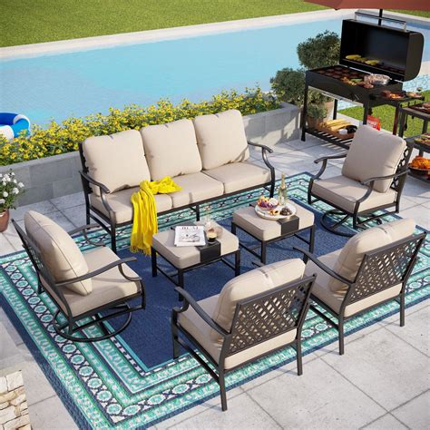 MF Studio 9 Seater Patio Conversation Set Metal Outdoor Furniture With