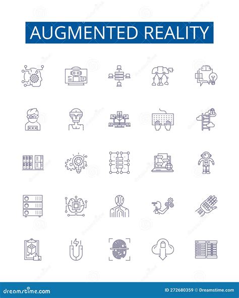 Augmented Reality Line Icons Signs Set Design Collection Of Augmented