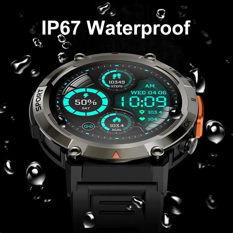 Reloj inteligente militar para hombre recepción de llamadasmarcación con linterna reloj