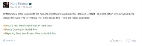 Add ArcGIS Pro Category In Ideas Selection Esri Community