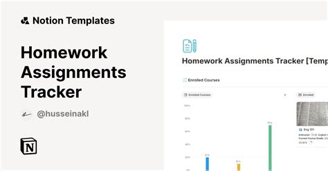 Homework Assignments Tracker Template By Hussein Akl Notion Marketplace