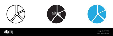 Pie Chart Icon Set In Thin Line Outline Style And Linear Vector Sign Stock Vector Image And Art