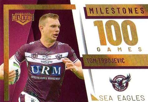 2022 NRL Elite Milestones Case Card M06 Tom Trbojevic Sea Eagles
