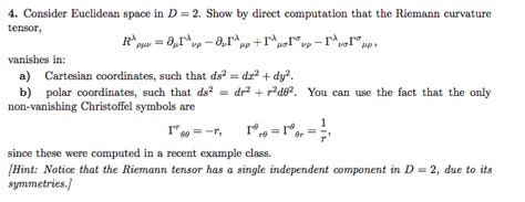 Solved Consider Euclidean Space In D Show By Direct Chegg