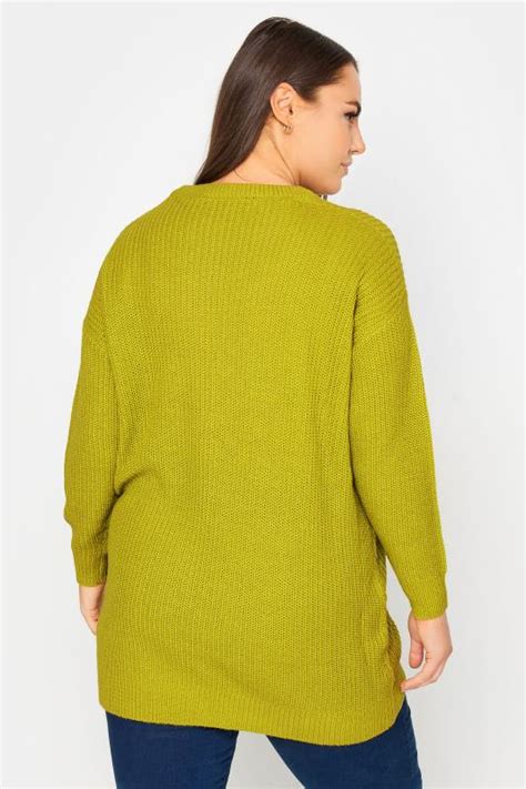 Plus Size Curve Green Essential Knitted Jumper Yours Clothing