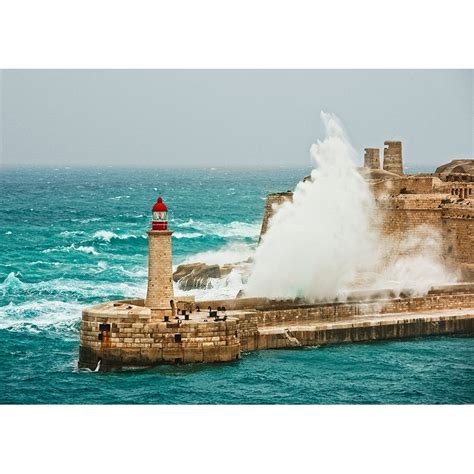 Kunstdruck Leinwandbild Leuchtturm Im Sturm Von Pangea Images