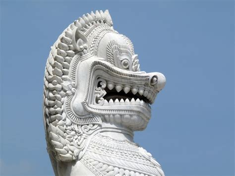 무료 이미지 기념물 동상 사자 태국 석상 미술 신전 용의 머리 돌 조각 사원 보호자 3648x2736